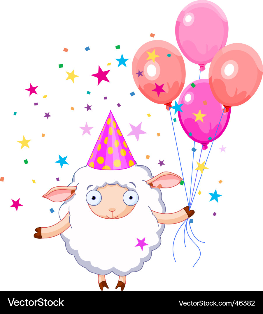 Birthday sheep Royalty Free Vector Image - VectorStock
