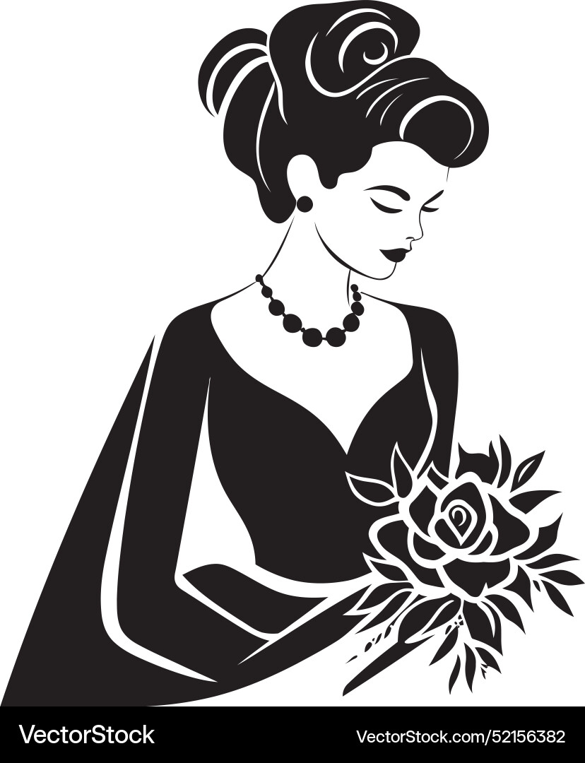 Bride in traditional wedding dress Royalty Free Vector Image
