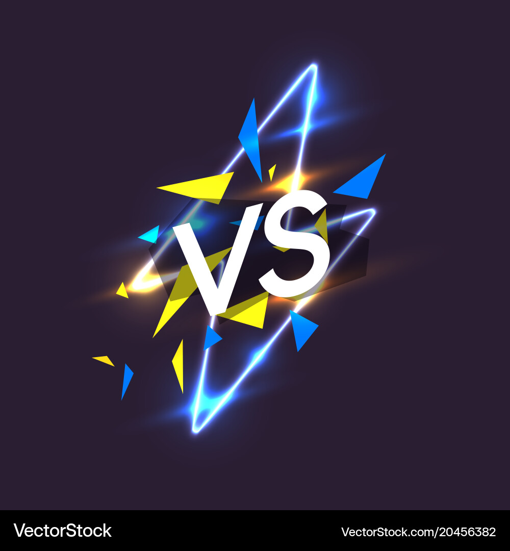 Bright poster symbols of confrontation vs Vector Image