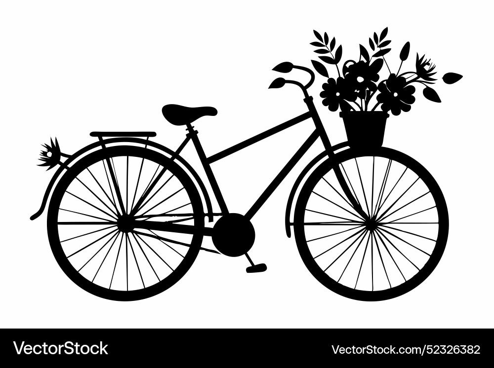 Cycle decoration by flower bouquet q Royalty Free Vector