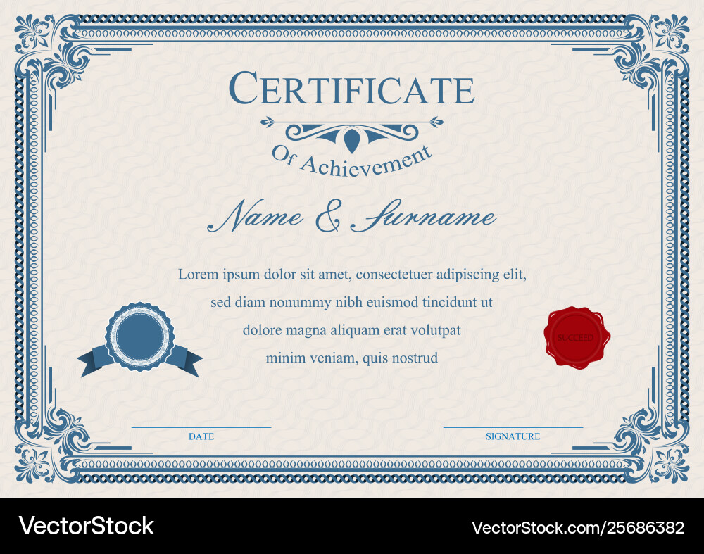 Diploma vintage Royalty Free Vector Image - VectorStock
