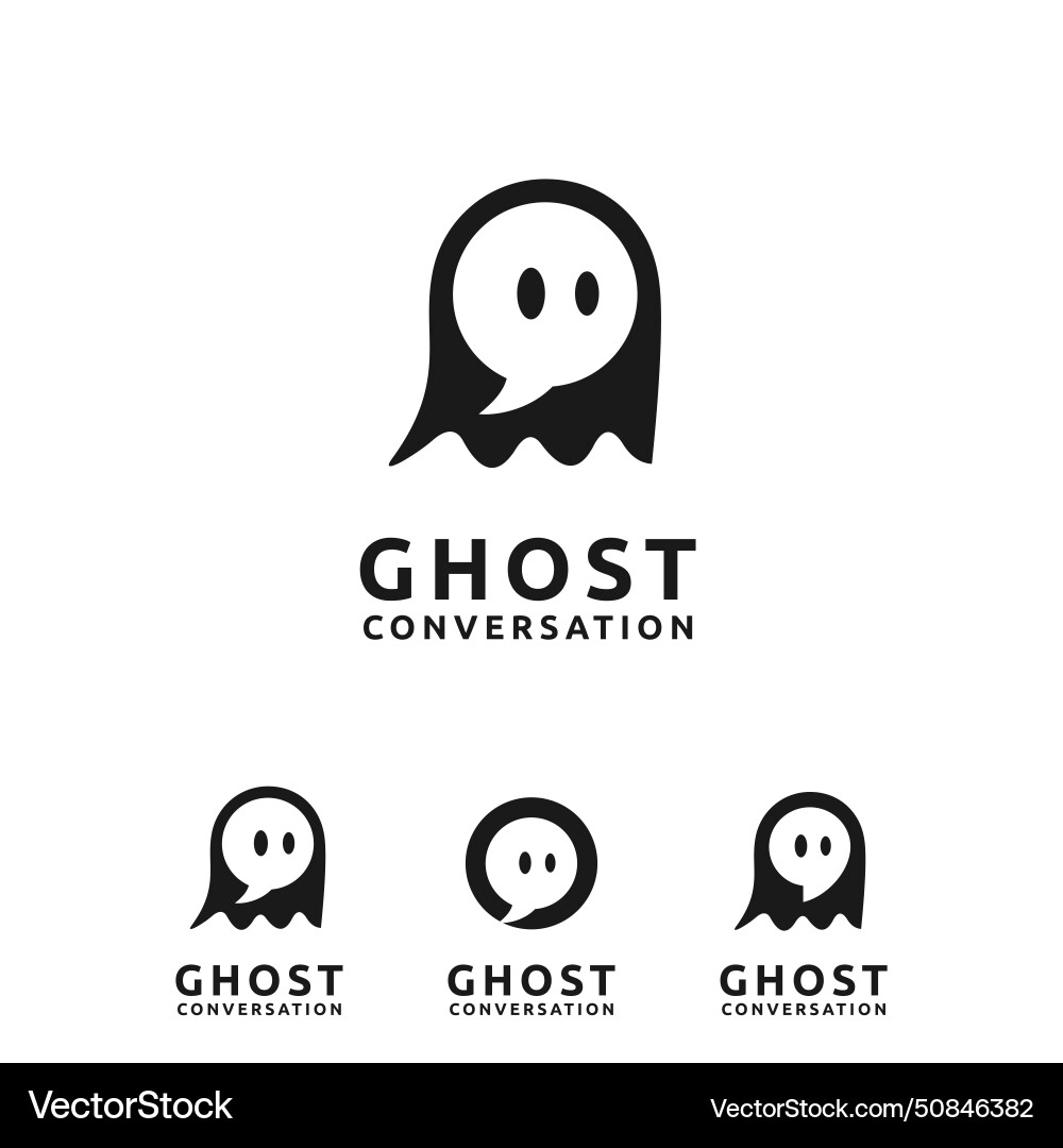 Ghost conversations logo icon set Royalty Free Vector Image