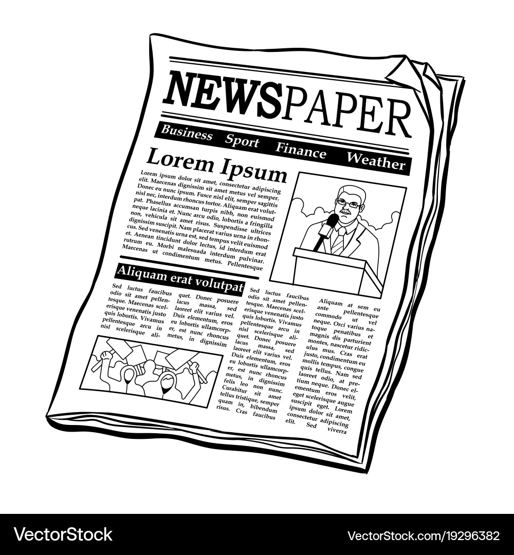Newspaper coloring book Royalty Free Vector Image