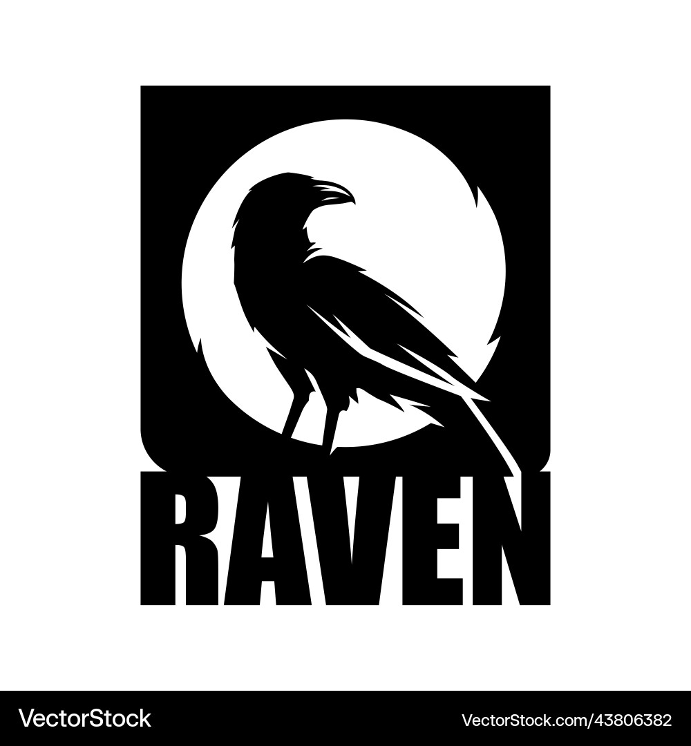 Raven Moon Emblem Royalty Free Vector Image - VectorStock