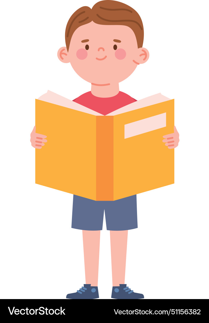 Reader boy with a book Royalty Free Vector Image