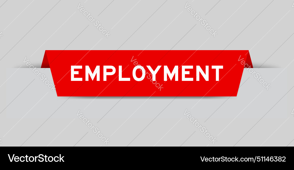 Red color inserted label with word employment Vector Image