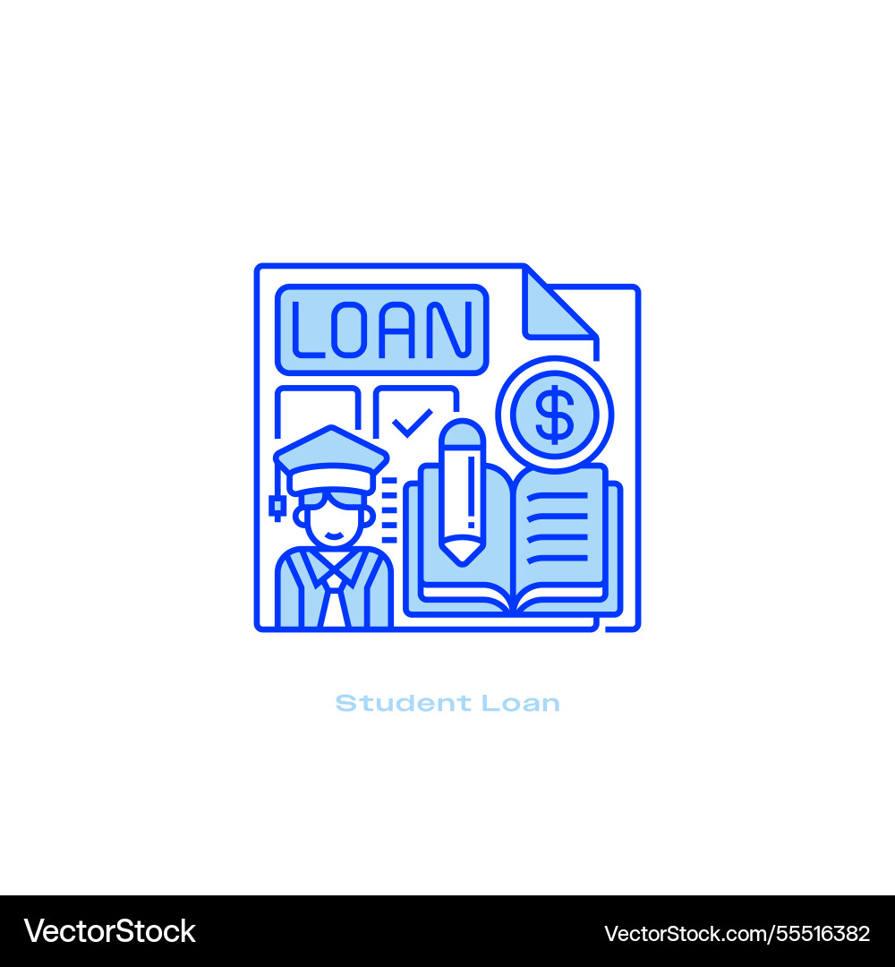 Student loan line icon linear style sign Vector Image