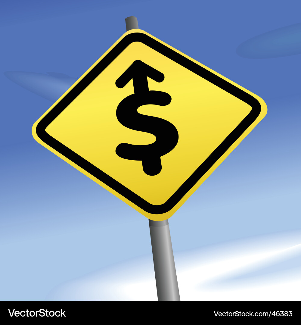 Arrow dollar sign Royalty Free Vector Image - VectorStock