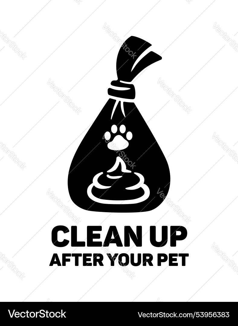Clean up after your pet outline logo template Vector Image