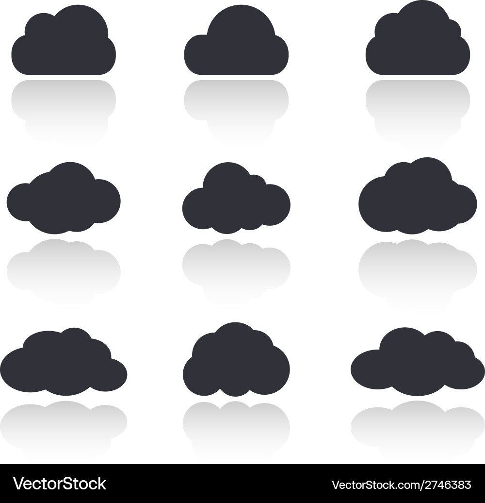 Cloud Icon Set Royalty Free Vector Image - VectorStock