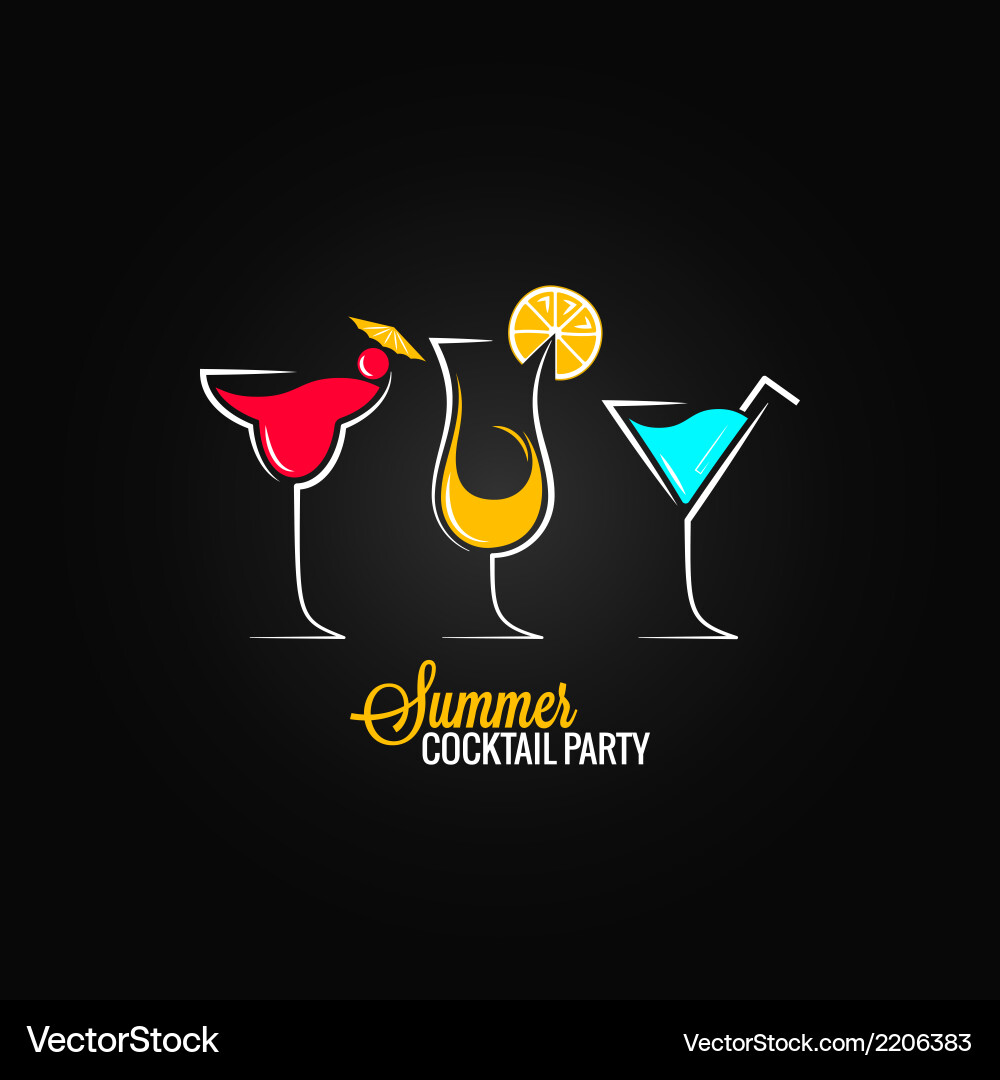 Cocktail summer party design menu background Vector Image