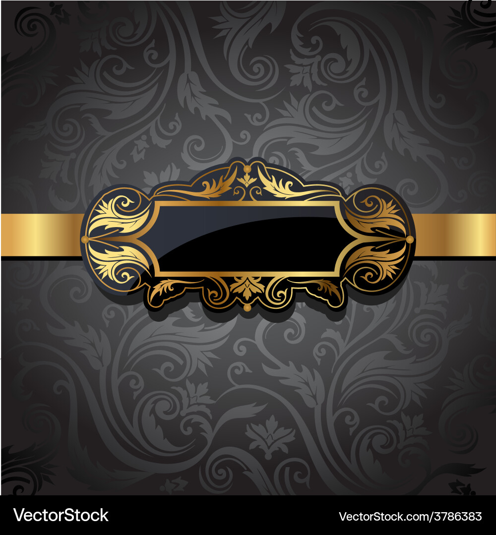 Elegant Gold Floral Frame Royalty Free Vector Image