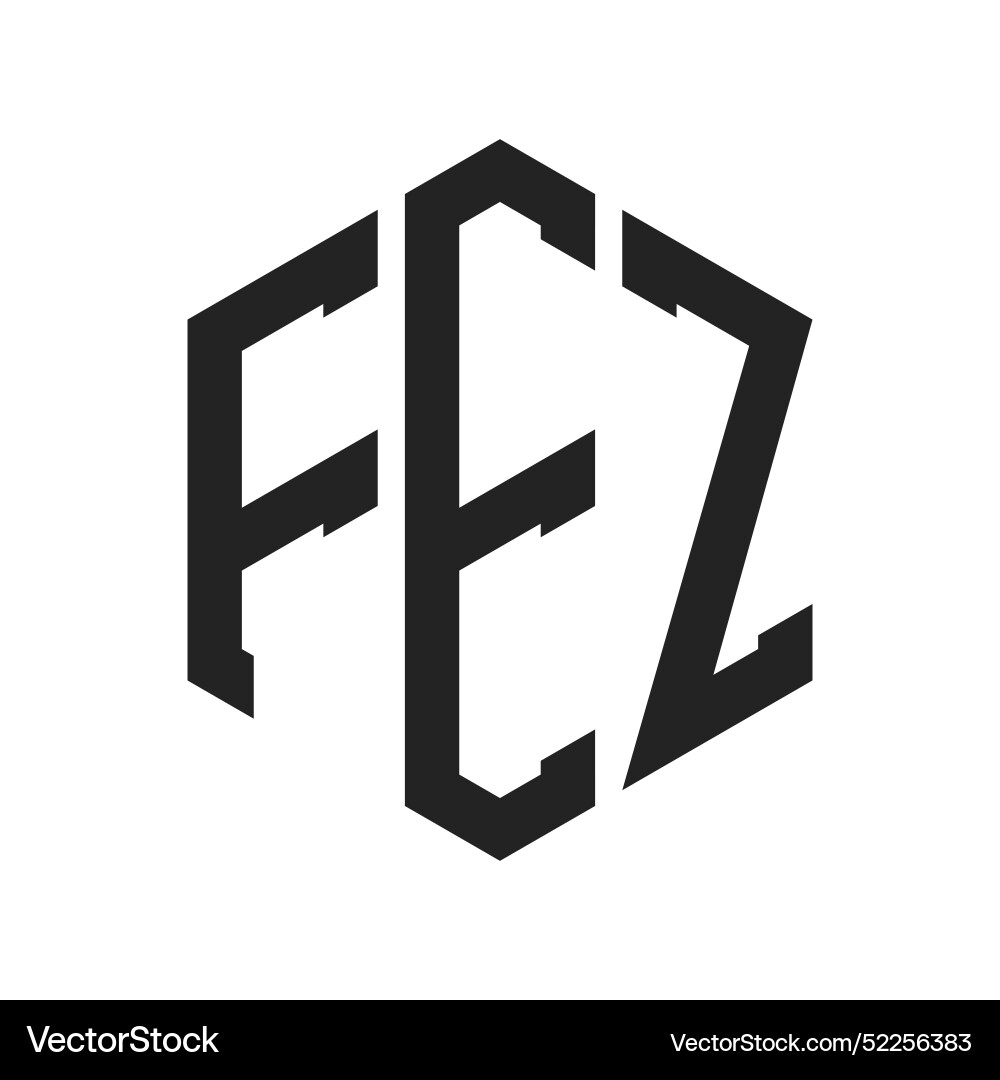 Fez logo design initial letter monogram Royalty Free Vector