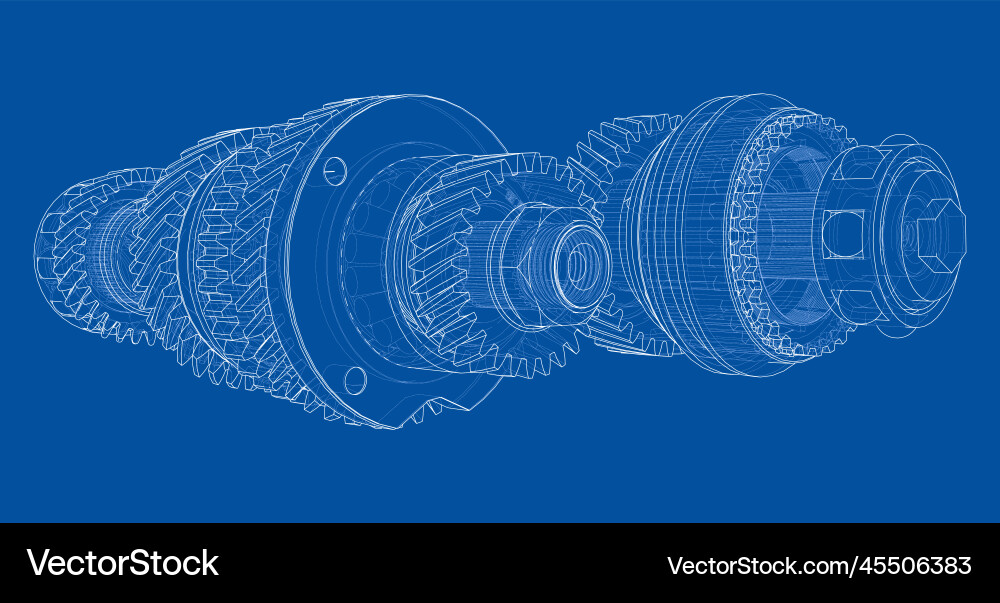 Gearbox sketch Royalty Free Vector Image - VectorStock