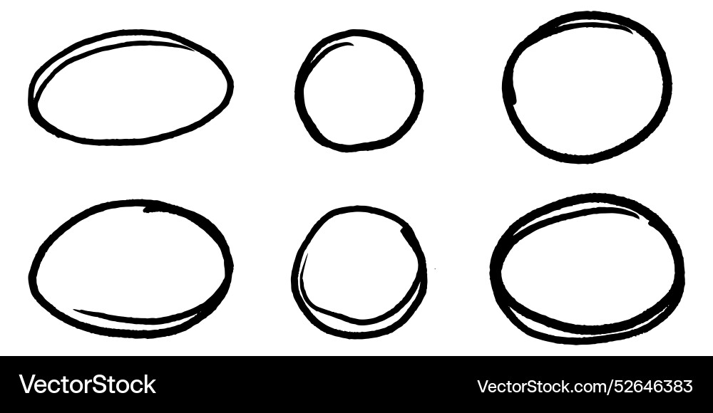 Hand drawn cartoon circle line Royalty Free Vector Image