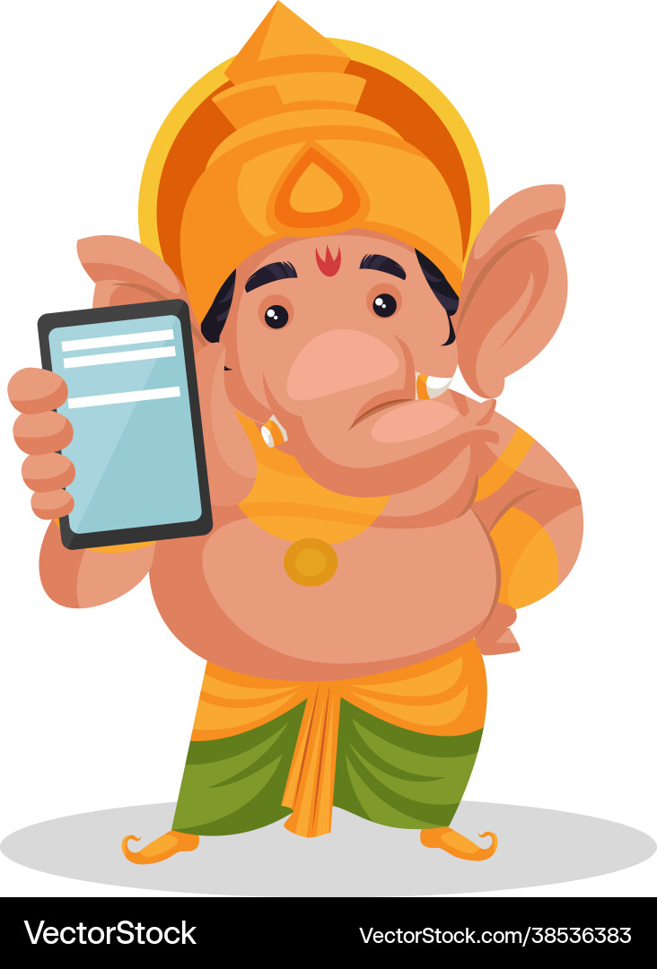 Lord ganesha cartoon character Royalty Free Vector Image