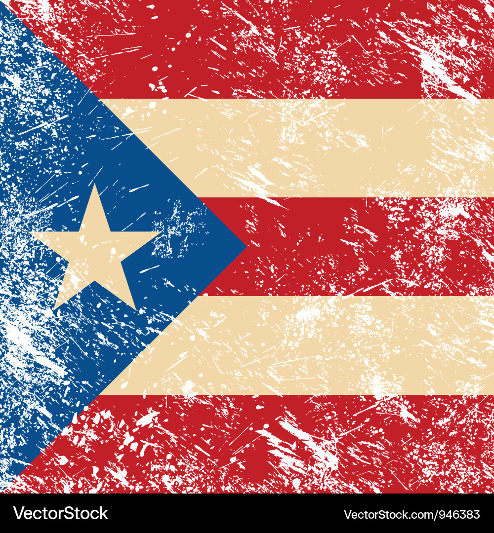 Puerto rico retro flag Royalty Free Vector Image