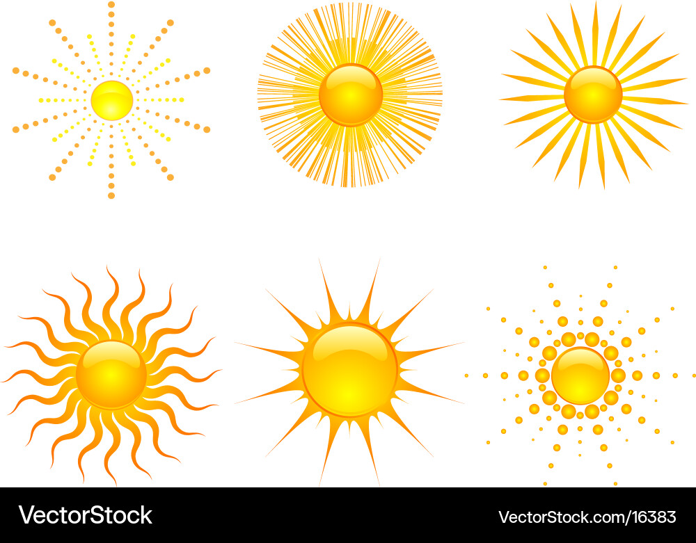 Sun icons set Royalty Free Vector Image - VectorStock