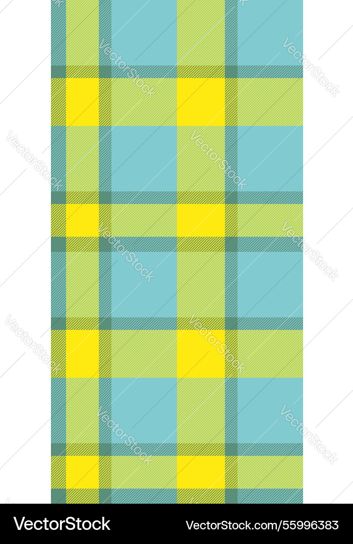 Vibrant yellow and teal plaid pattern perfect Vector Image