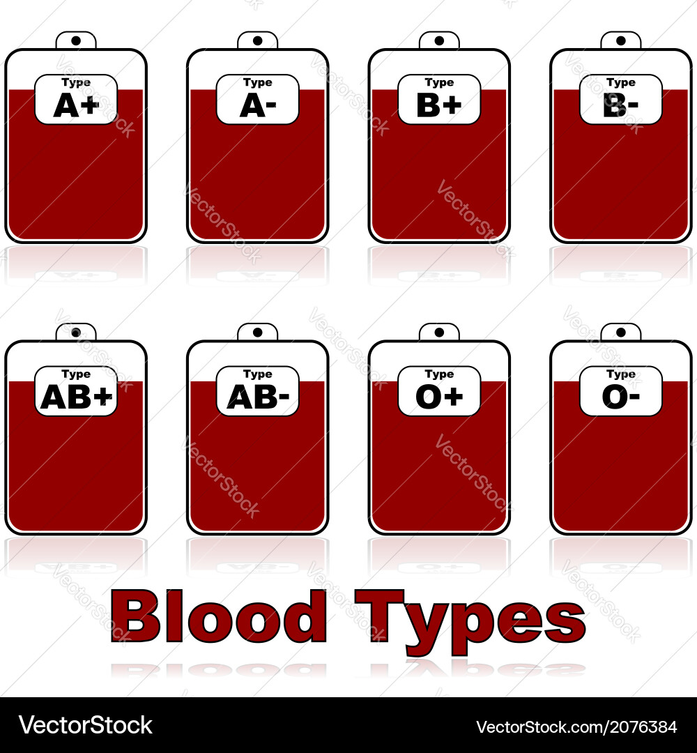 Blood types Royalty Free Vector Image - VectorStock