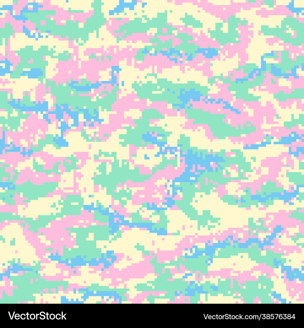 Digital camouflage seamless pattern pastel colors Vector Image