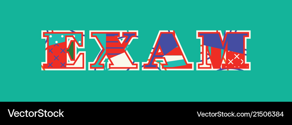 Exam concept word art Royalty Free Vector Image