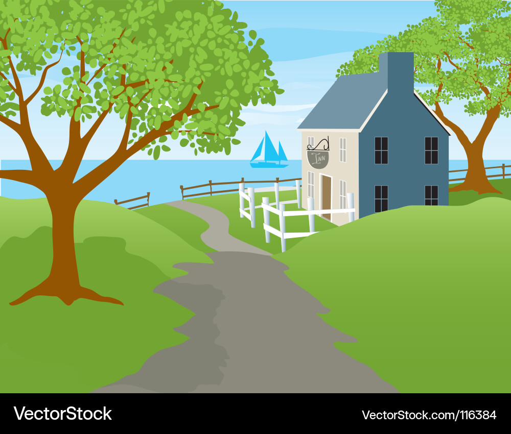 Harbor inn Royalty Free Vector Image - VectorStock