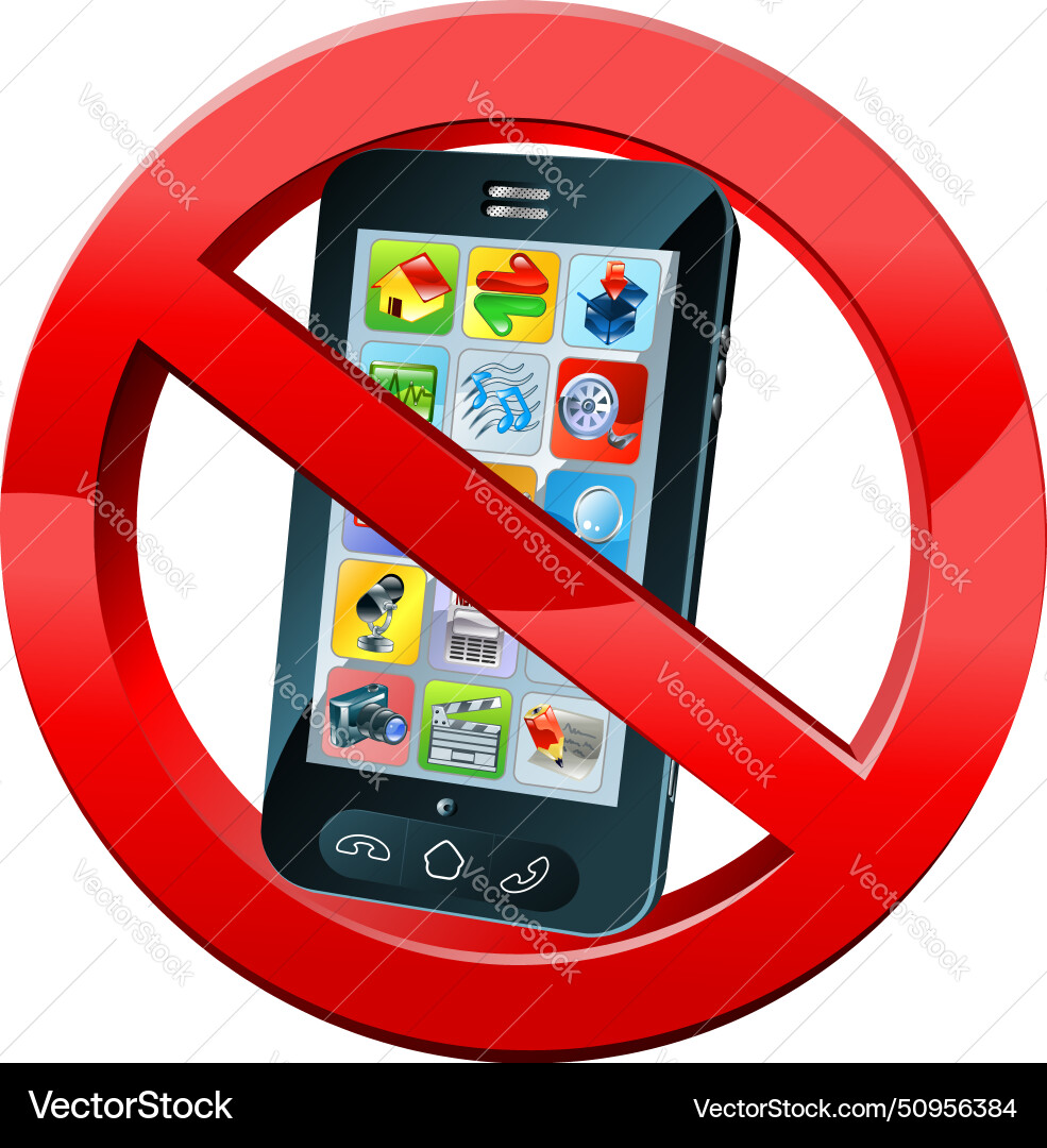 No phone sign Royalty Free Vector Image - VectorStock