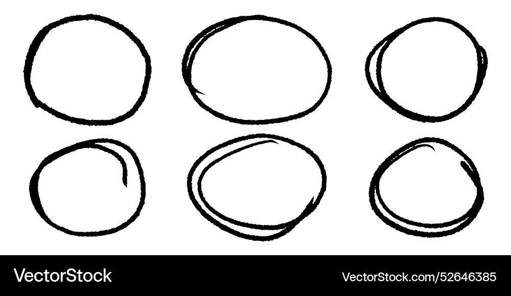 Hand drawn cartoon circle line Royalty Free Vector Image