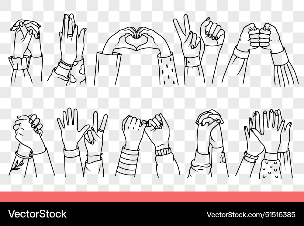 Hands loving couples together showing gestures Vector Image