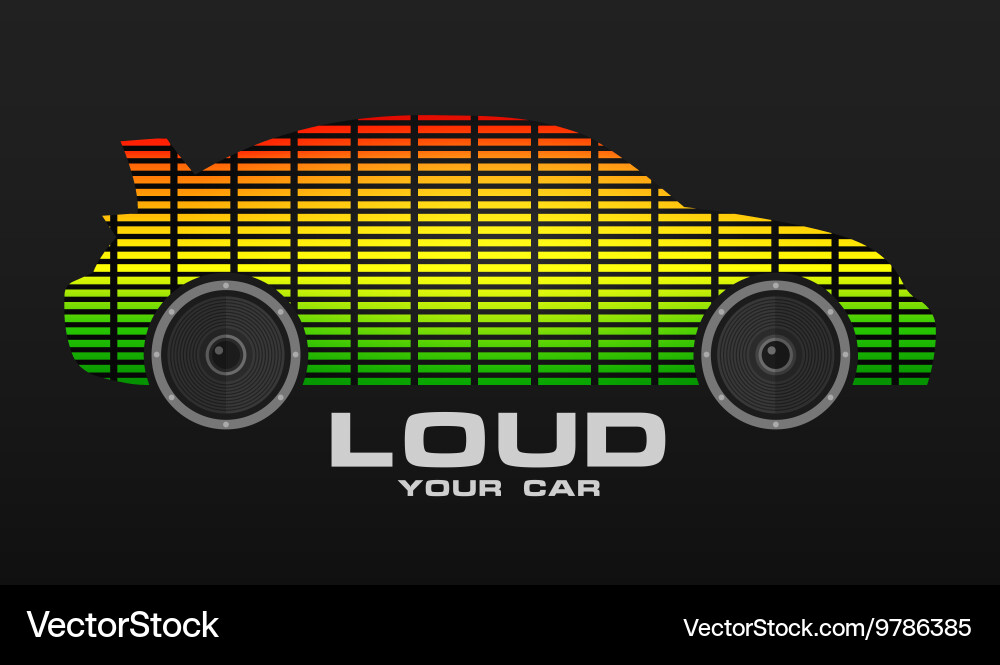 Loud Car Music Poster Royalty Free Vector Image