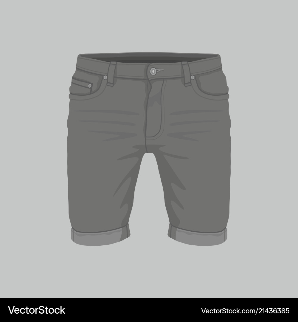 Mens black denim shorts Royalty Free Vector Image