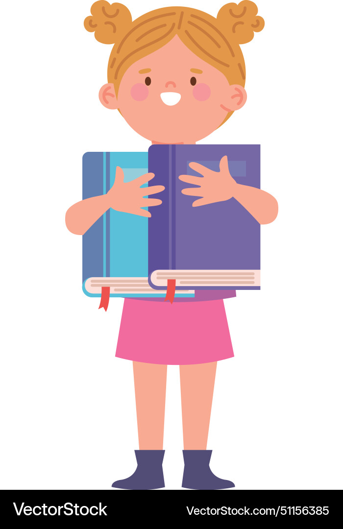 Reader girl character Royalty Free Vector Image
