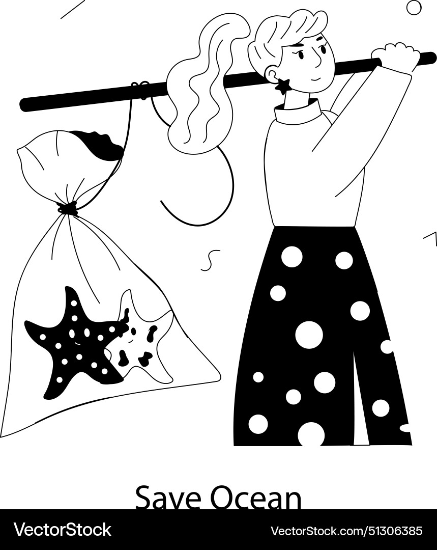 Save ocean Royalty Free Vector Image - VectorStock