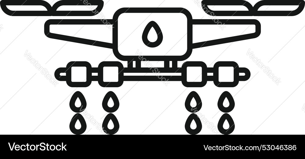 Agriculture drone spraying water drops over Vector Image