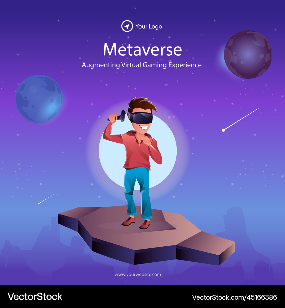 Banner design of virtual gaming Royalty Free Vector Image