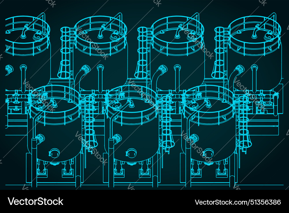 Chemical production tanks close-up Royalty Free Vector Image