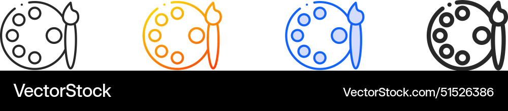 Color palette iconthin linear gradient blue Vector Image