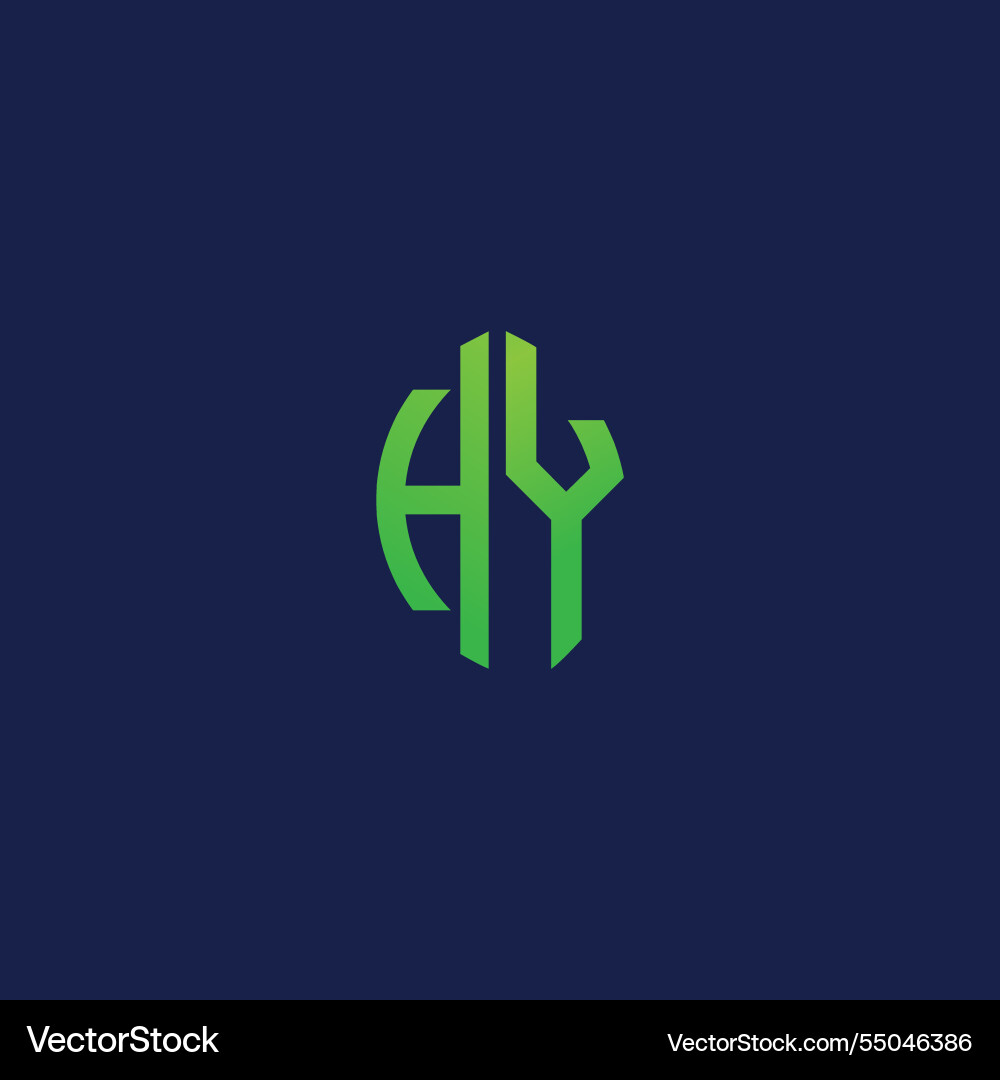 Creative initial letters hy with eco leaf shape Vector Image