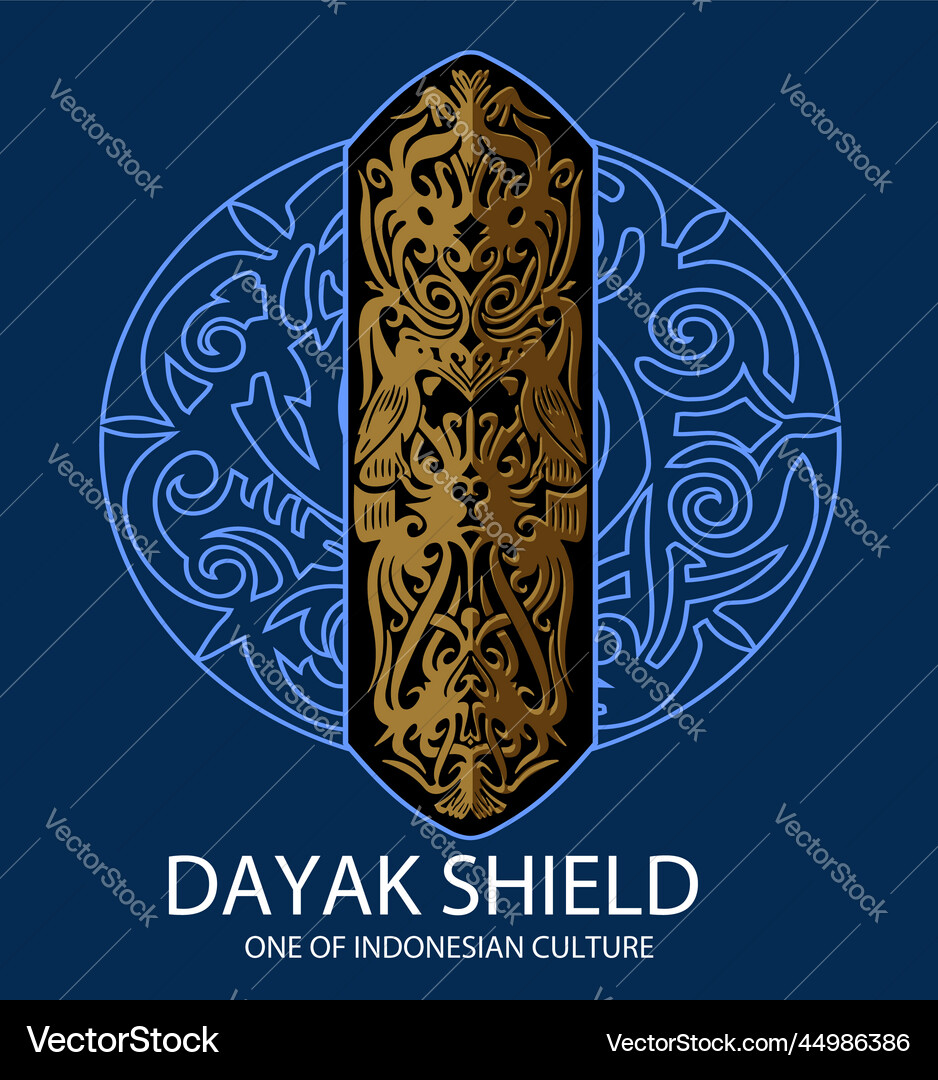 Dayak shield Royalty Free Vector Image - VectorStock