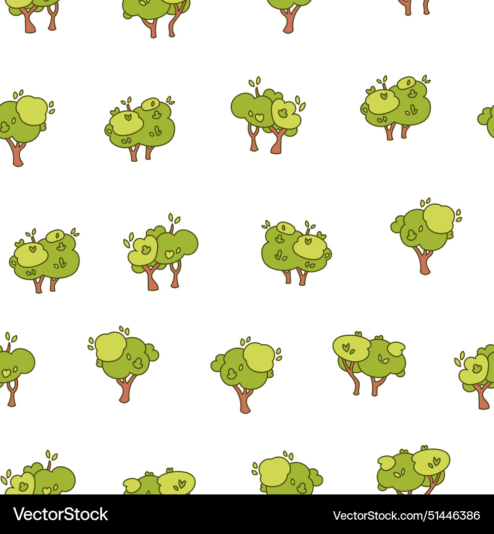 Deciduous tree seamless pattern forest flora Vector Image