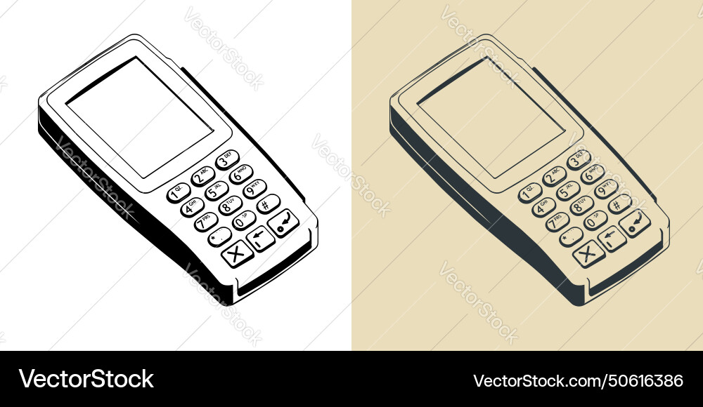 Electronic cash terminal Royalty Free Vector Image