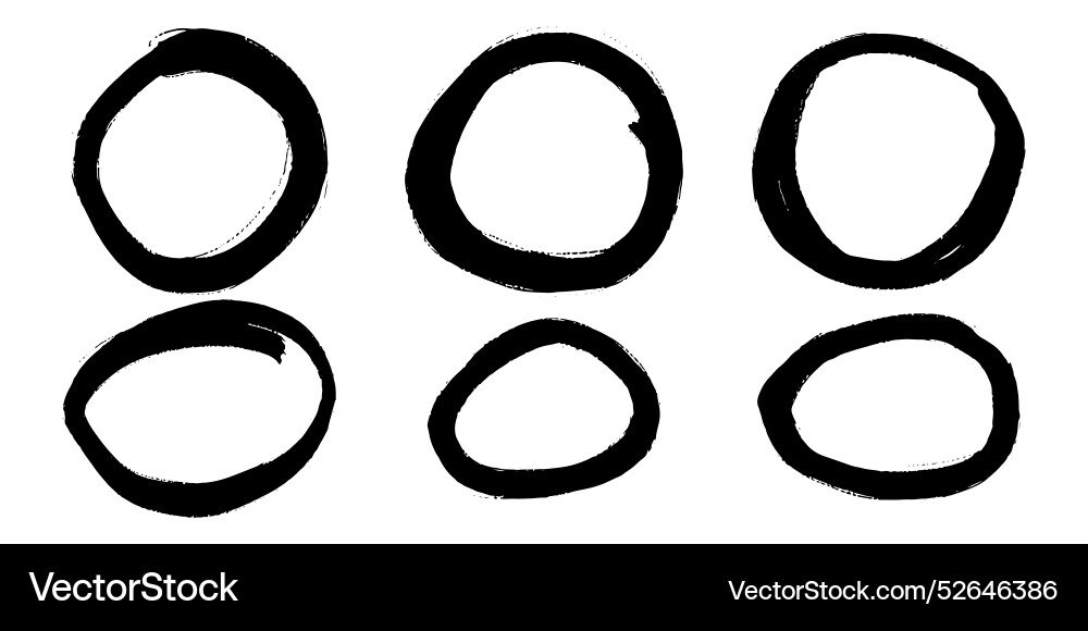 Hand drawn cartoon circle line Royalty Free Vector Image