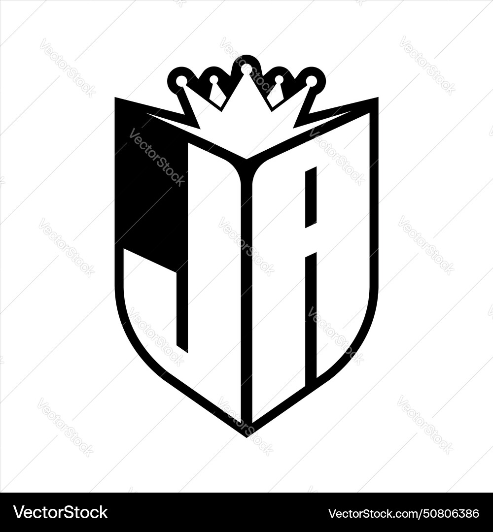 Ja letter bold monogram with shield shape Vector Image