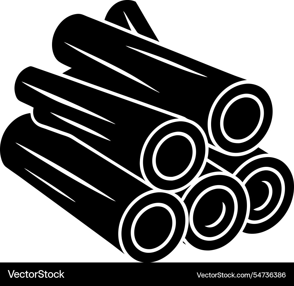 Natural wood logs silhouette for rustic decor Vector Image