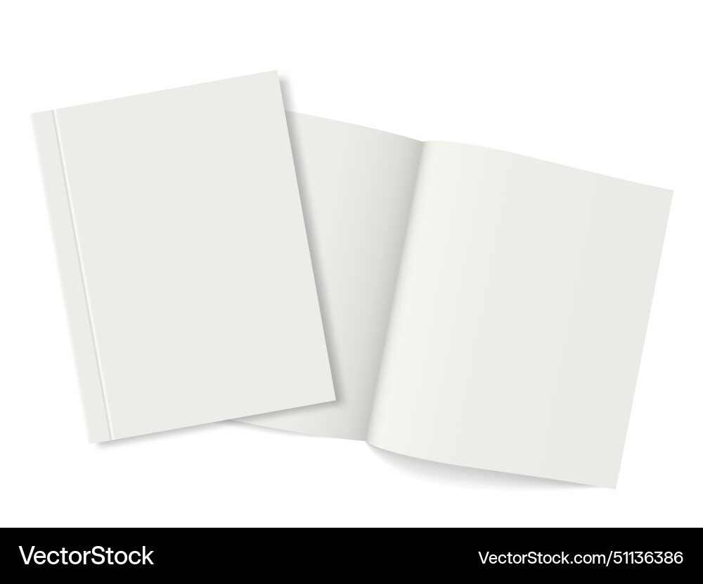 Open booklet or book isolated on white background Vector Image