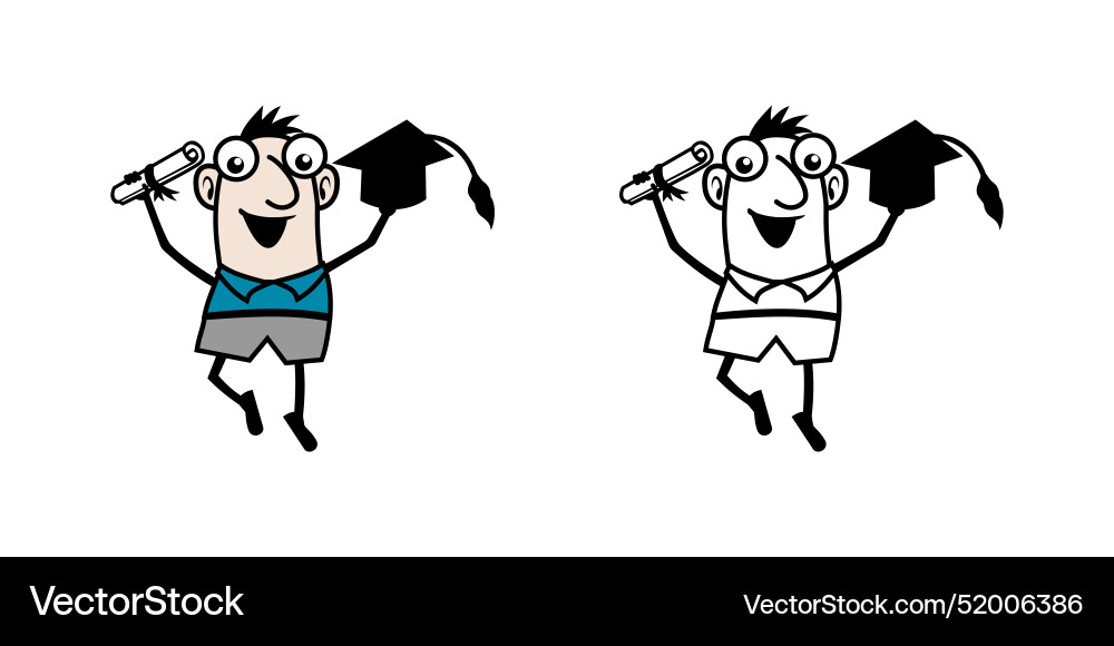 Student doodle cartoon character design Royalty Free Vector