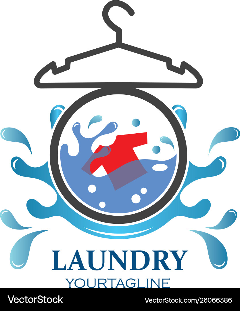 Washing clothes logo icon laundry service Vector Image