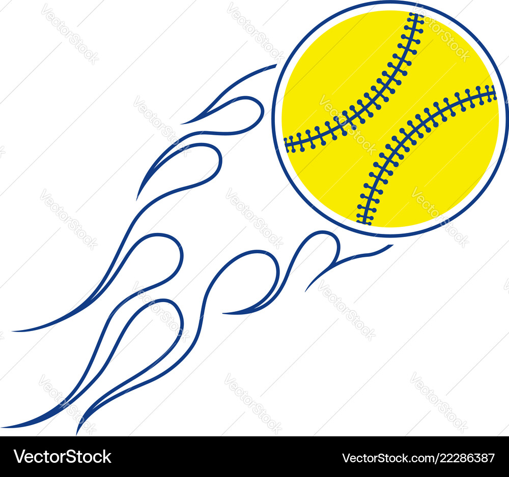Baseball fire ball icon Royalty Free Vector Image