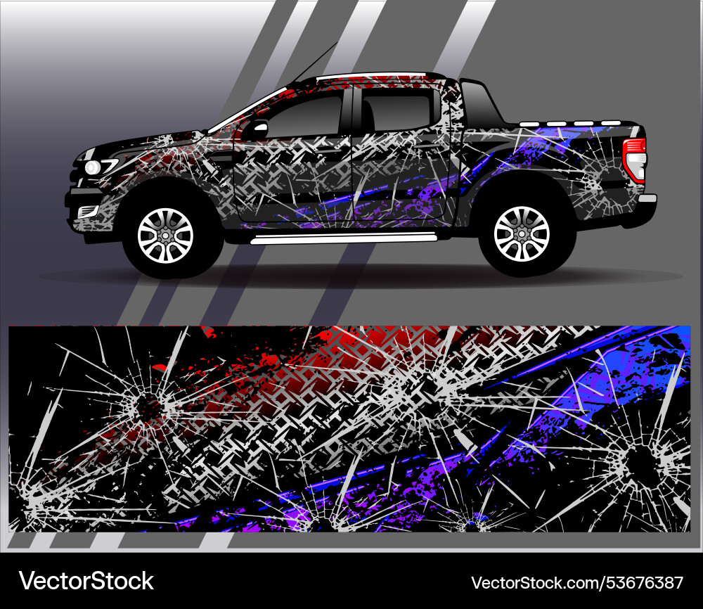Car wrap design graphic abstract stripe racing Vector Image